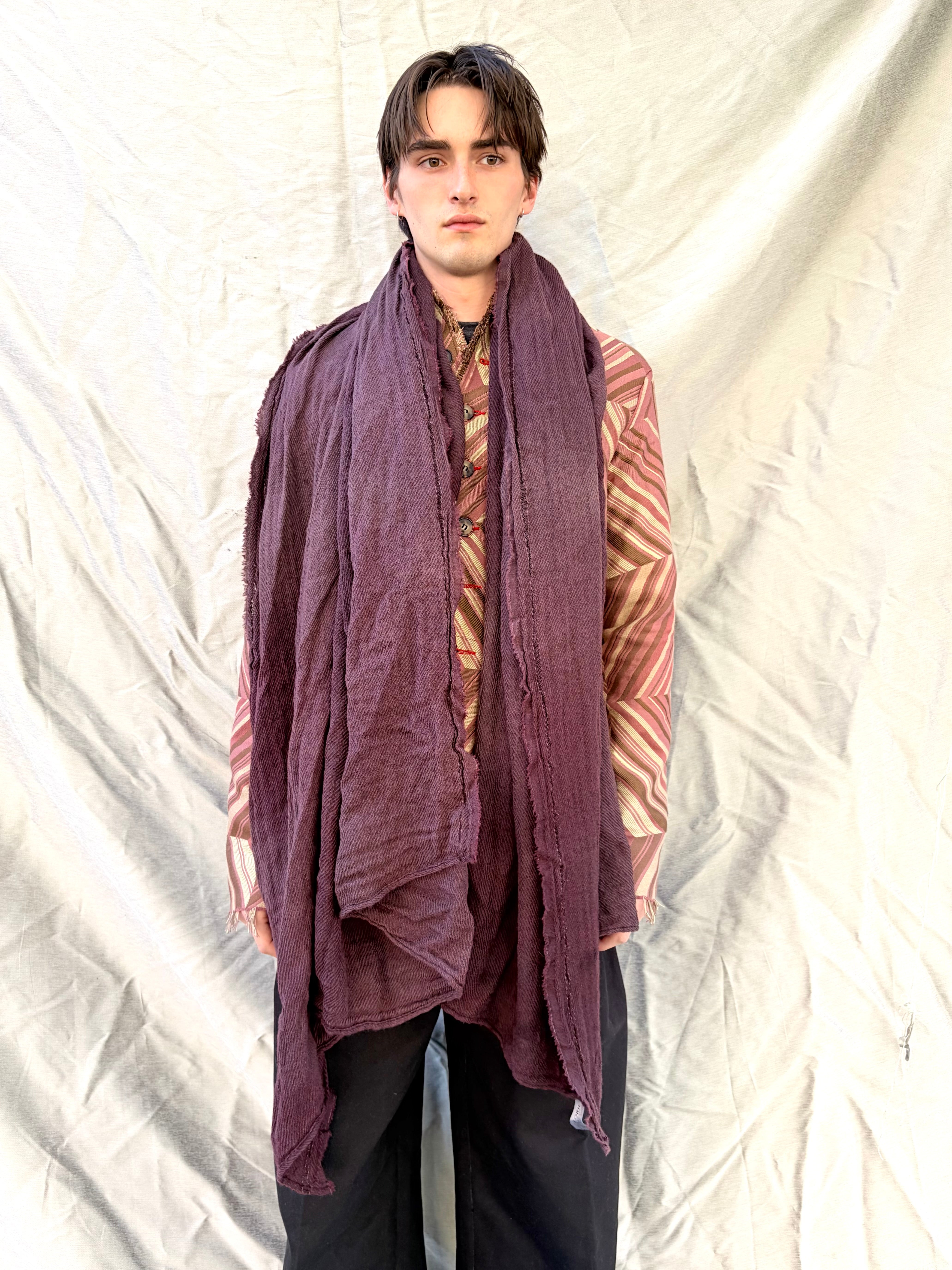 FW25 || LARGE BOILED WOOL STOLE SCARF || BLACKENED BRICK – ZFactorie